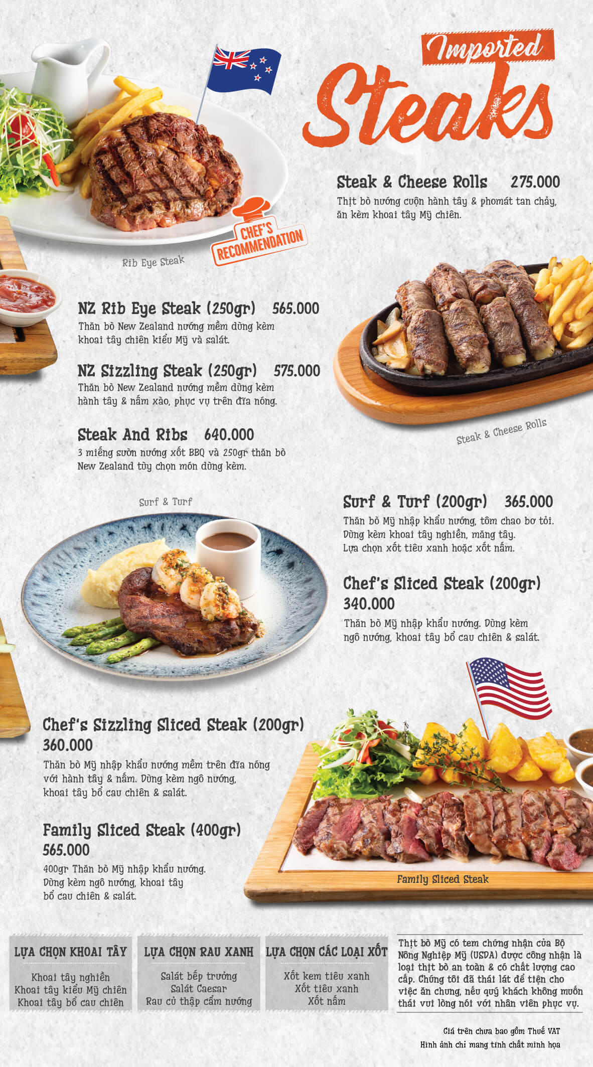 Menu Al Fresco's Hà Nội